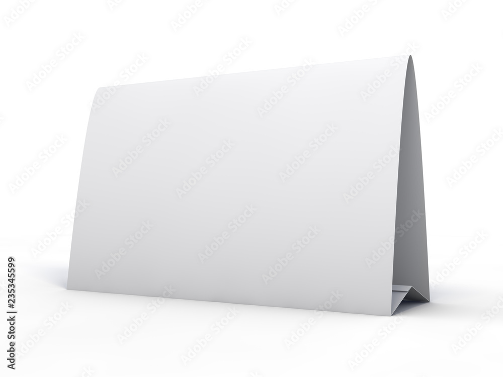 Stand for booklets with white sheets of paper. Mockup. 3D Stock ...