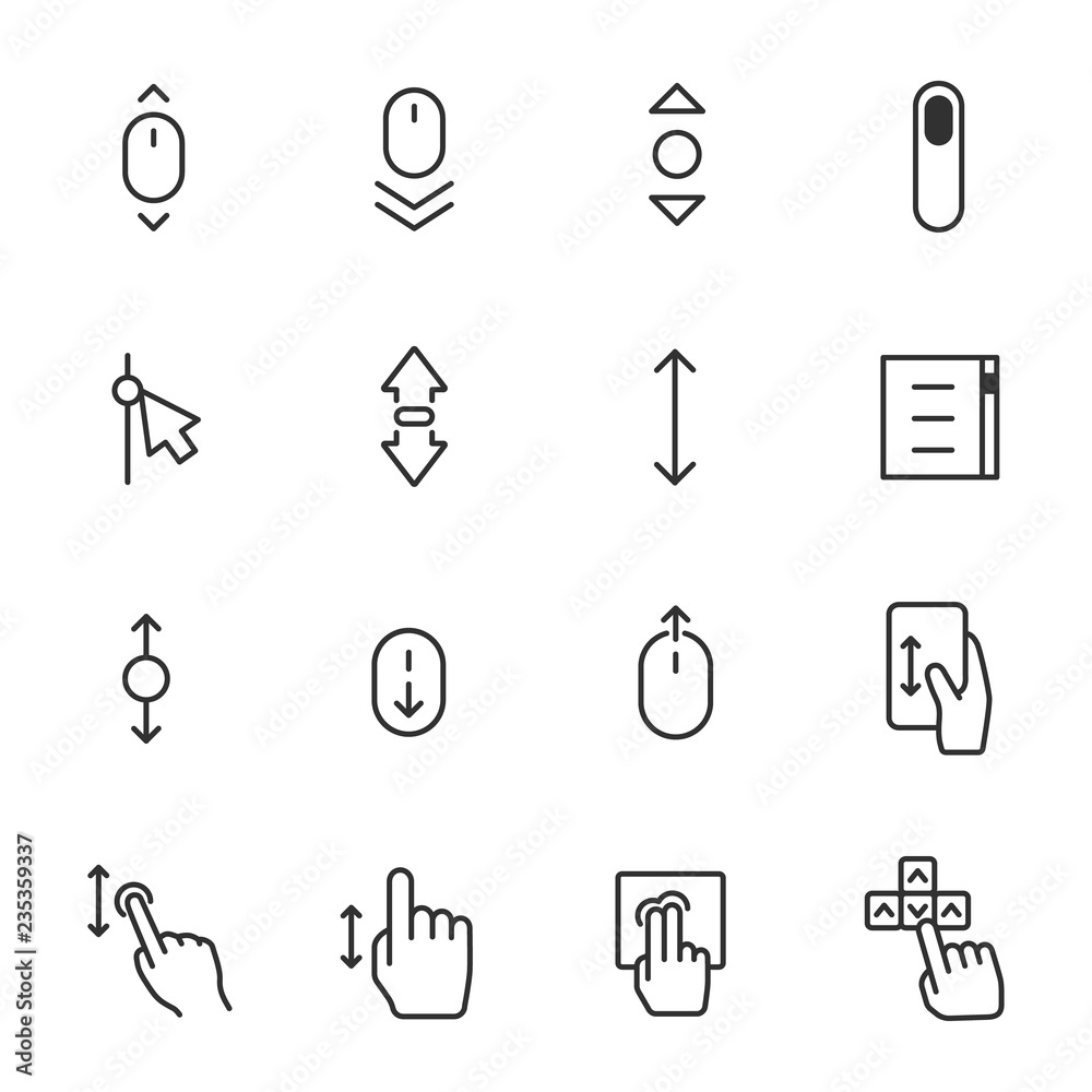 Scrolling Icon Set Scroll Up And Down Linear Icons Line With scrolling-icon-set-scroll-up-and-down-linear-icons-line-with