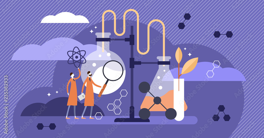 Science vector illustration. Flat medical pharmacy example with ...