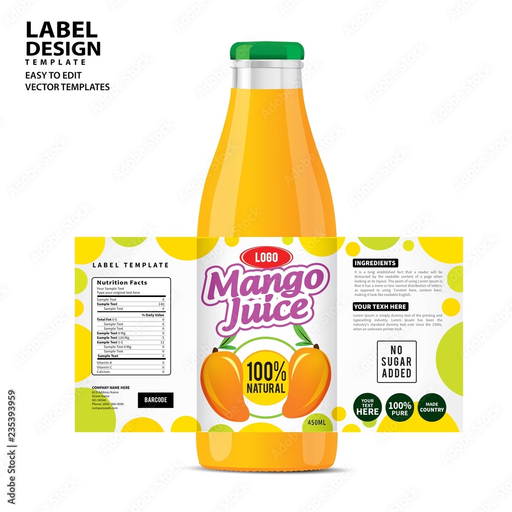 Bottle label, Package template design, Label design, mock up design ...