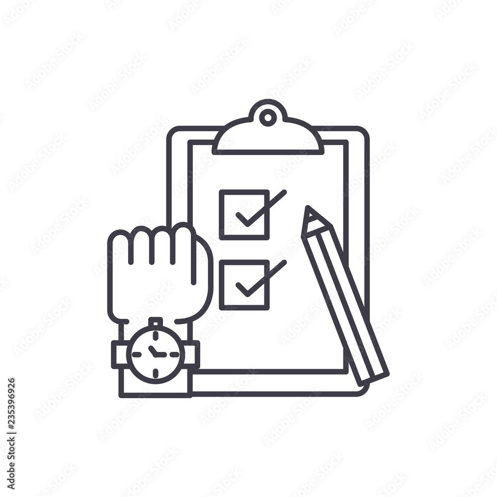 Exams line icon concept. Exams vector linear illustration, sign, symbol ...