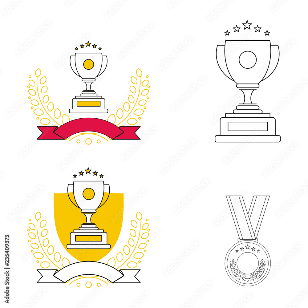 Awards line icons set. Modern outline elements, graphic design concepts ...
