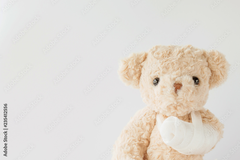 Teddy bear is playful and got accident so he applying medical and ...