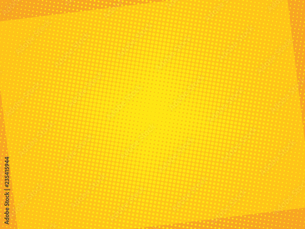 Comic yellow background. Halftone dot pop art retro style Stock Vector ...