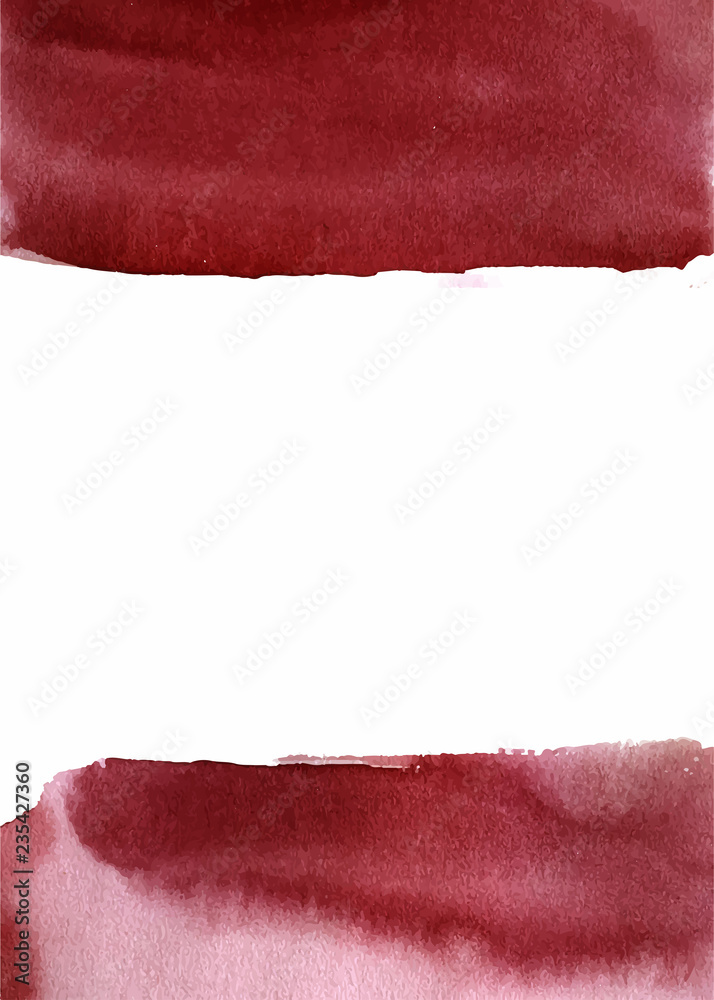 Watercolor abstract background, hand drawn watercolour burgundy and ...