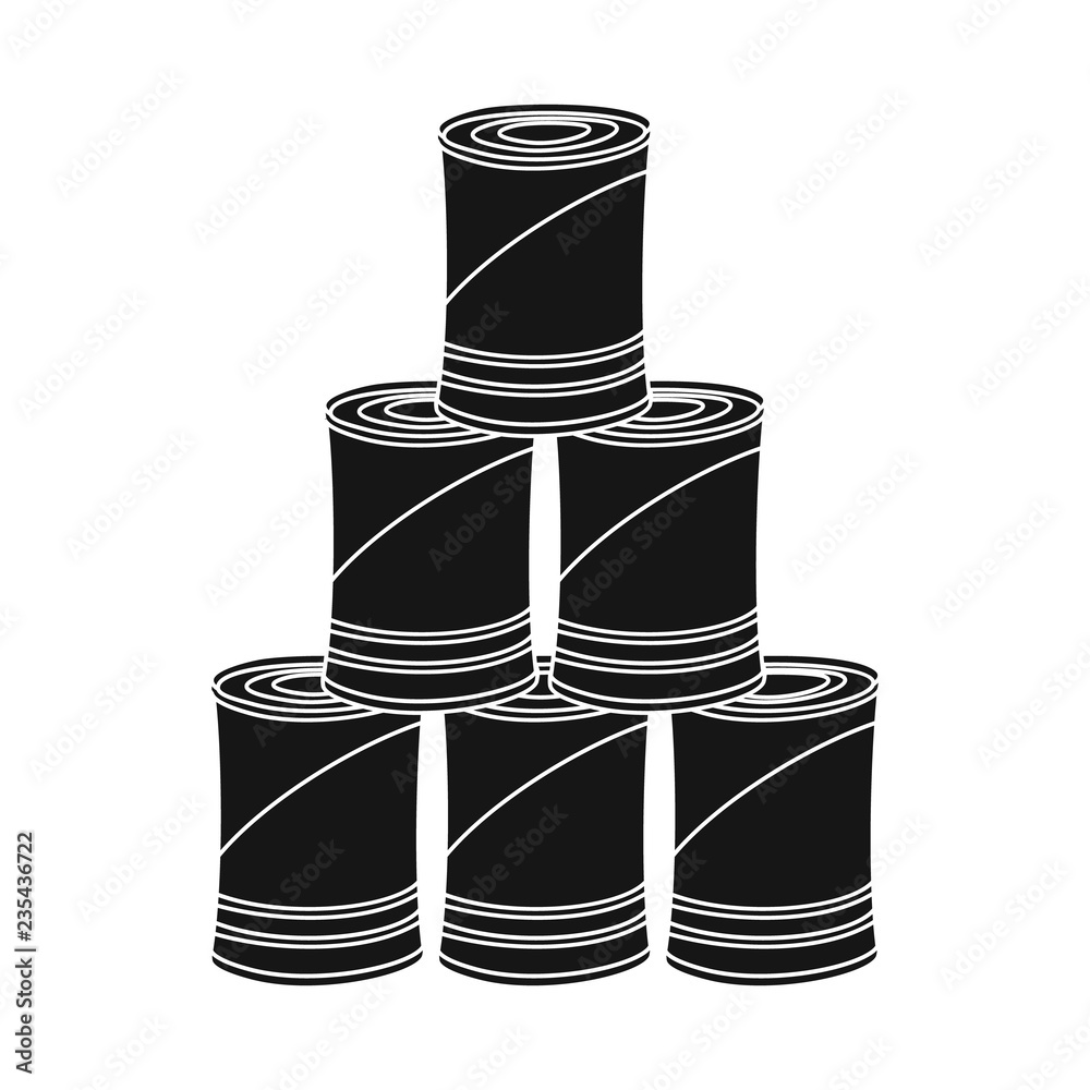 Vector illustration of can and food logo. Collection of can and package ...