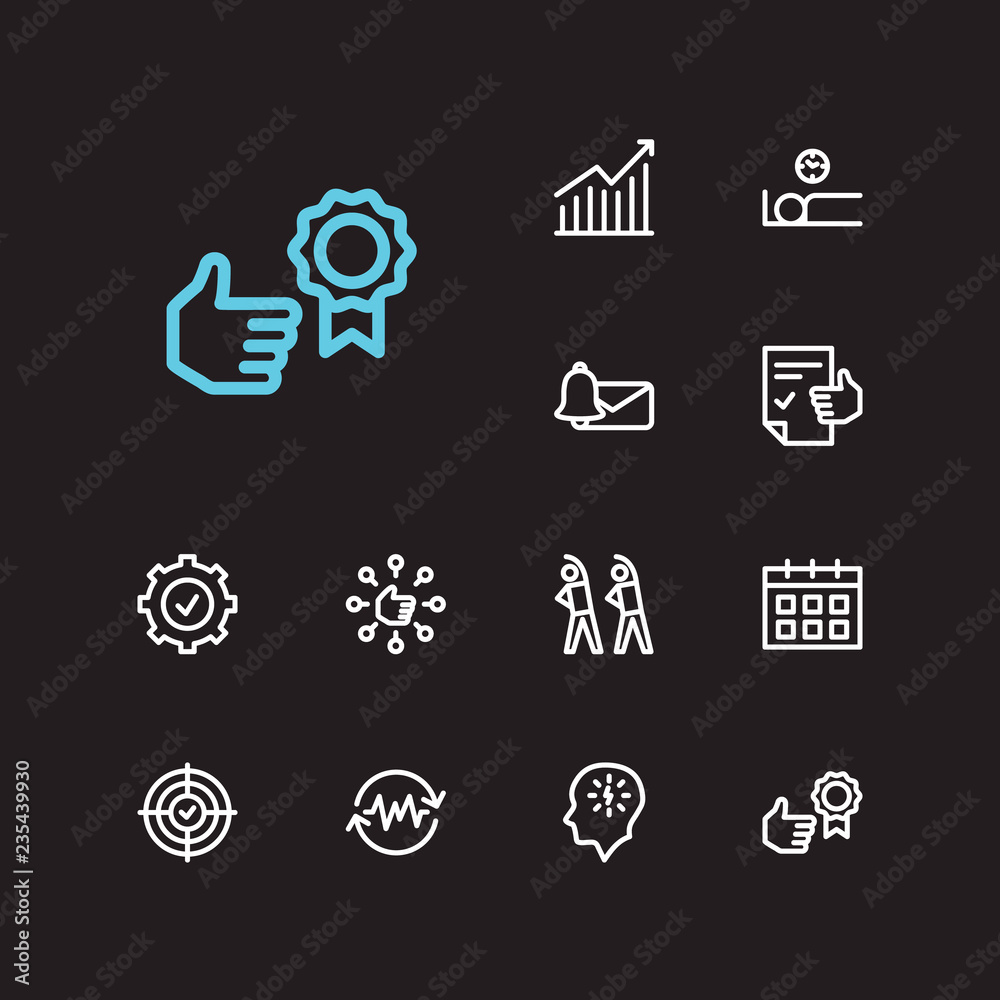 Task icons set. Reward yourself and task icons with capability, non ...