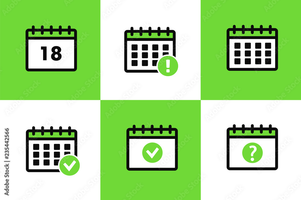 Vector time and Calendar icons isolated. Calendar vector sign Stock ...