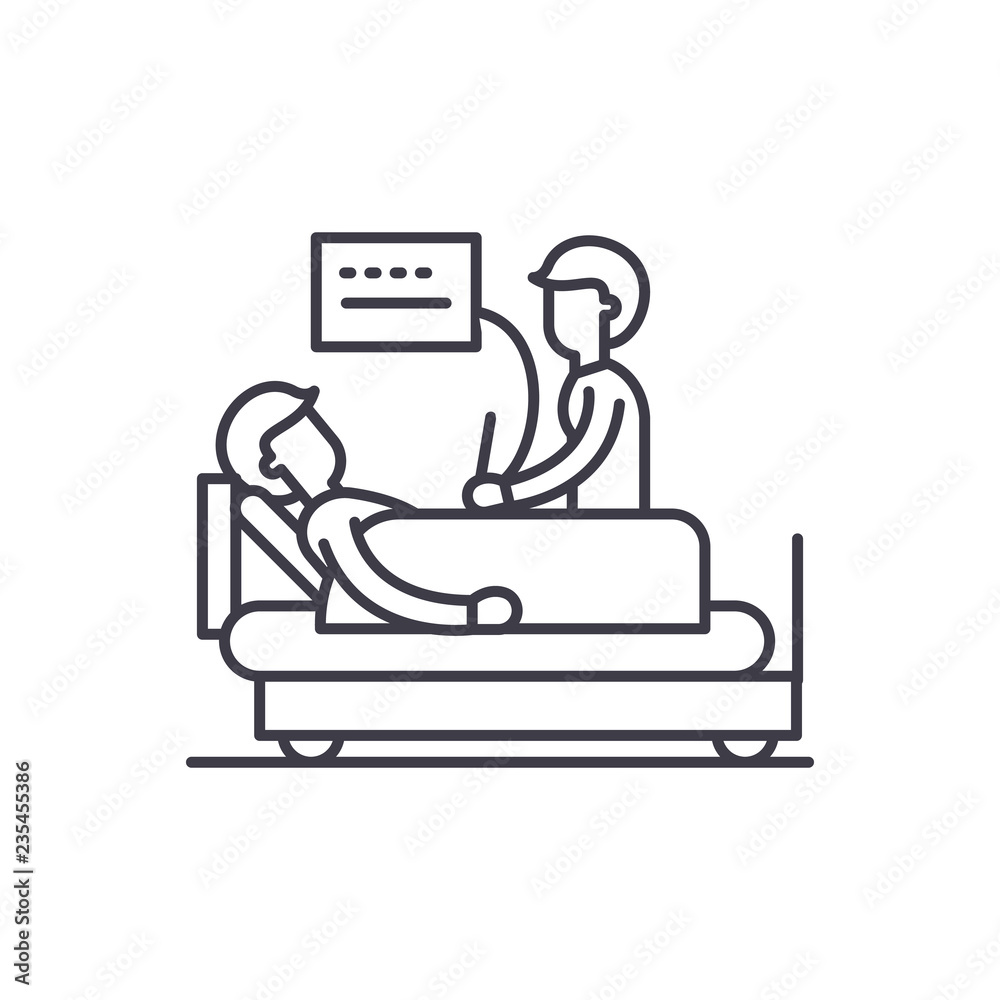 Medical examination line icon concept. Medical examination vector ...