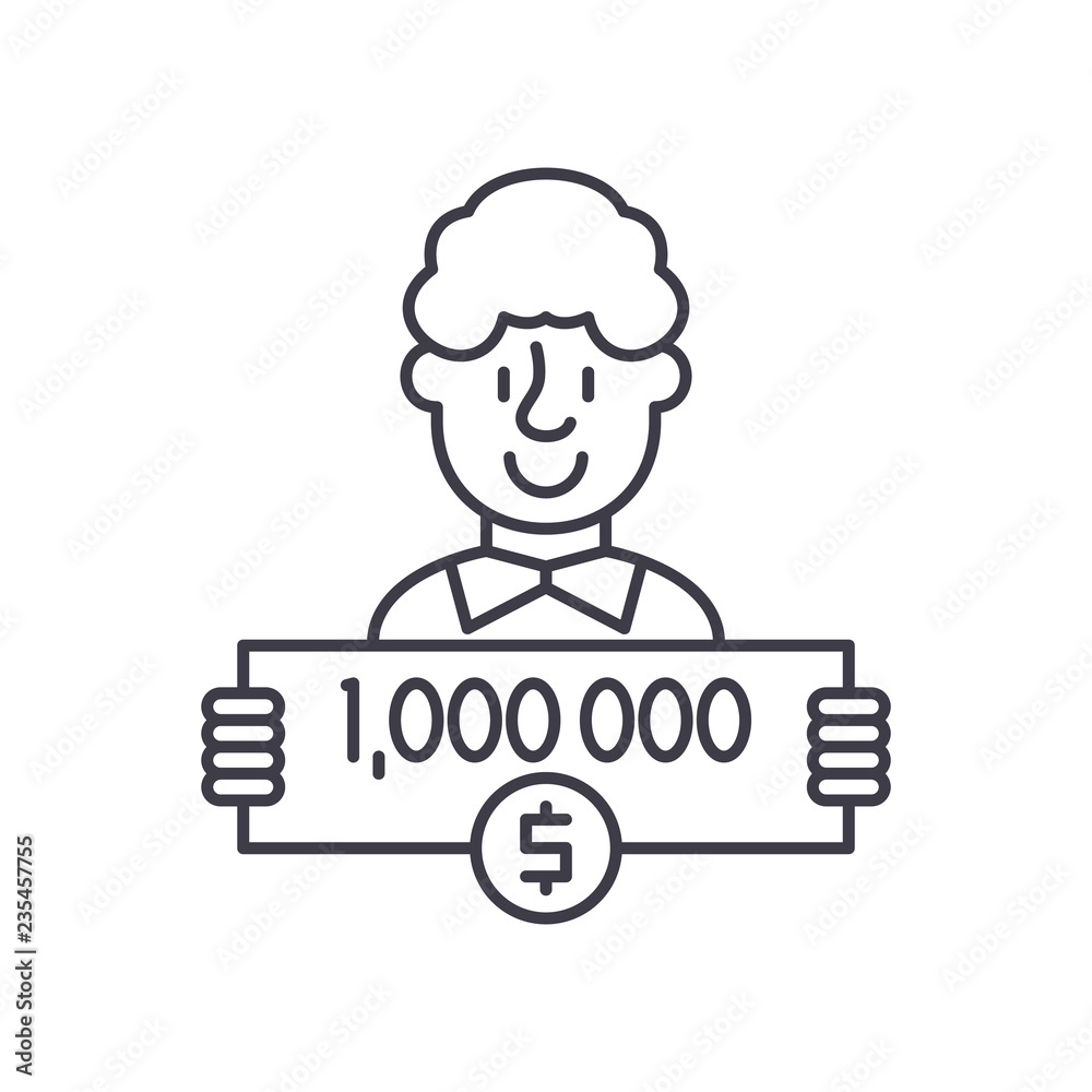 One million dollars line icon concept. One million dollars vector ...