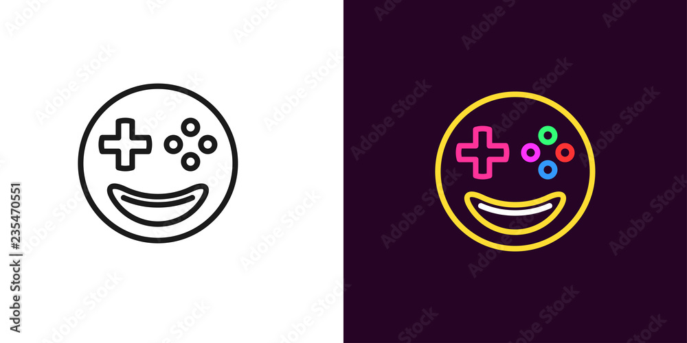 Emoji gamer illustration. Vector emoji player Stock Vector | Adobe Stock