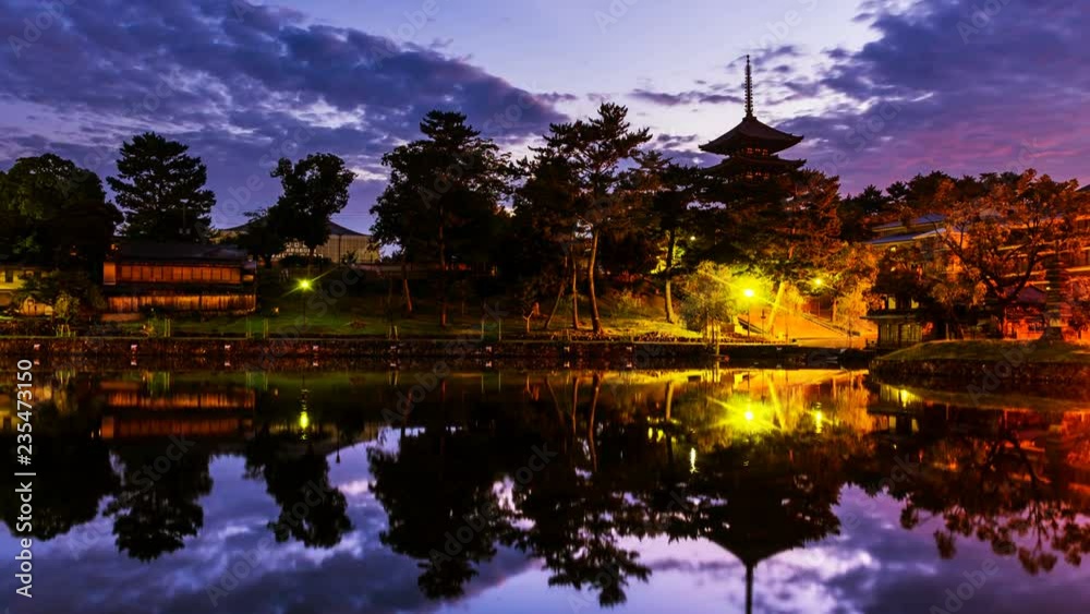 Vídeo do Stock: Nara, Japan. A sunrise timelapse of a magical scene in ...