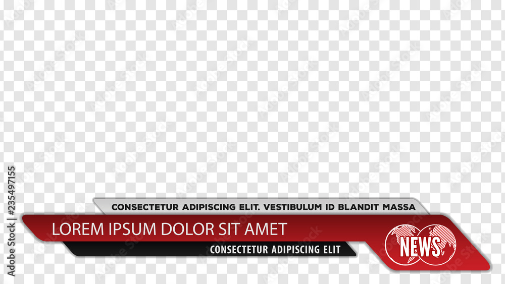 Tv news bars for Video headline title or lower third template. Vector ...
