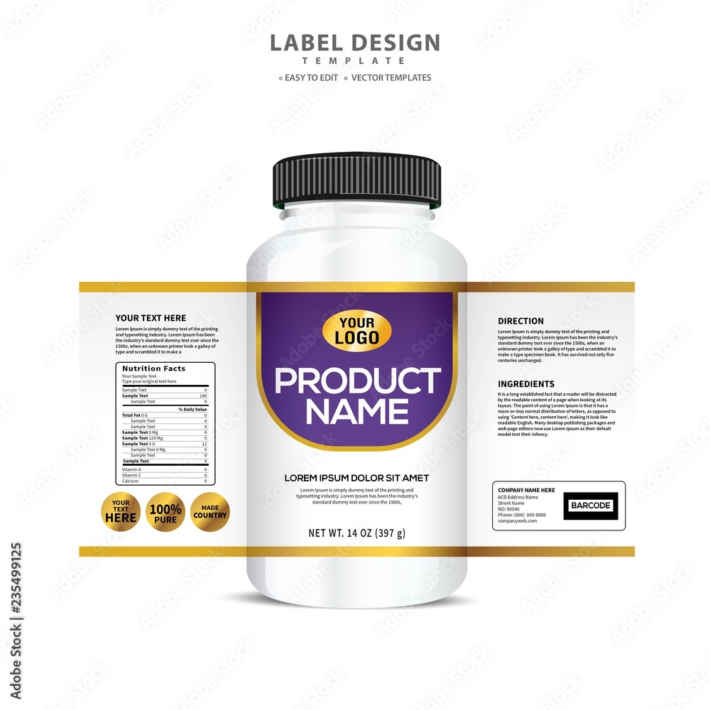 Bottle label, Package template design, Label design, mock up design ...