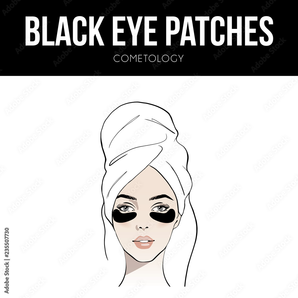 Woman with eye patch. Beauty treatment. Skin care routine. Beautiful ...