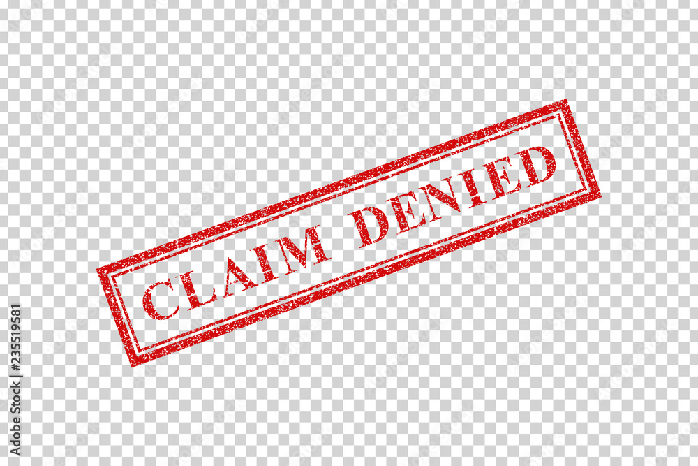 Vector realistic isolated rubber stamp of Claim Denied logo for ...