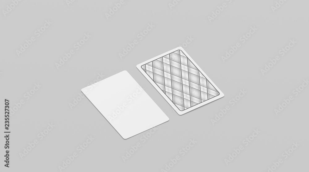 Blank white playing cards mock up, isolated Stock Illustration | Adobe ...