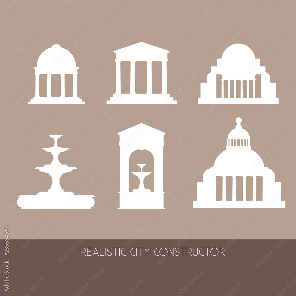 Classical Architectural collection made in vector. Illustration of ...