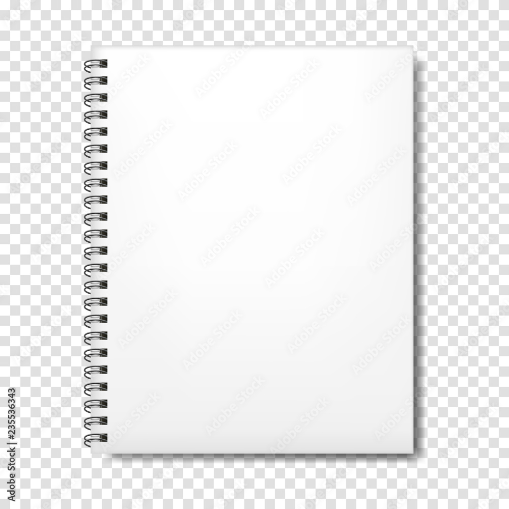 Blank realistic spiral notepad mockup for branding, isolated Stock ...