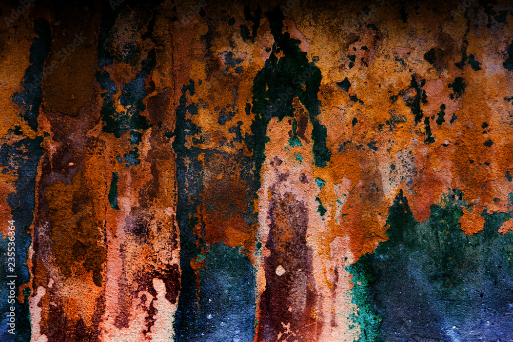 Empty old art texture of plaster brick wall. Painted bad scratched ...