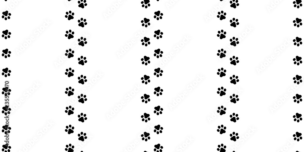 dog paw seamless pattern footprint vector french bulldog walking tile ...