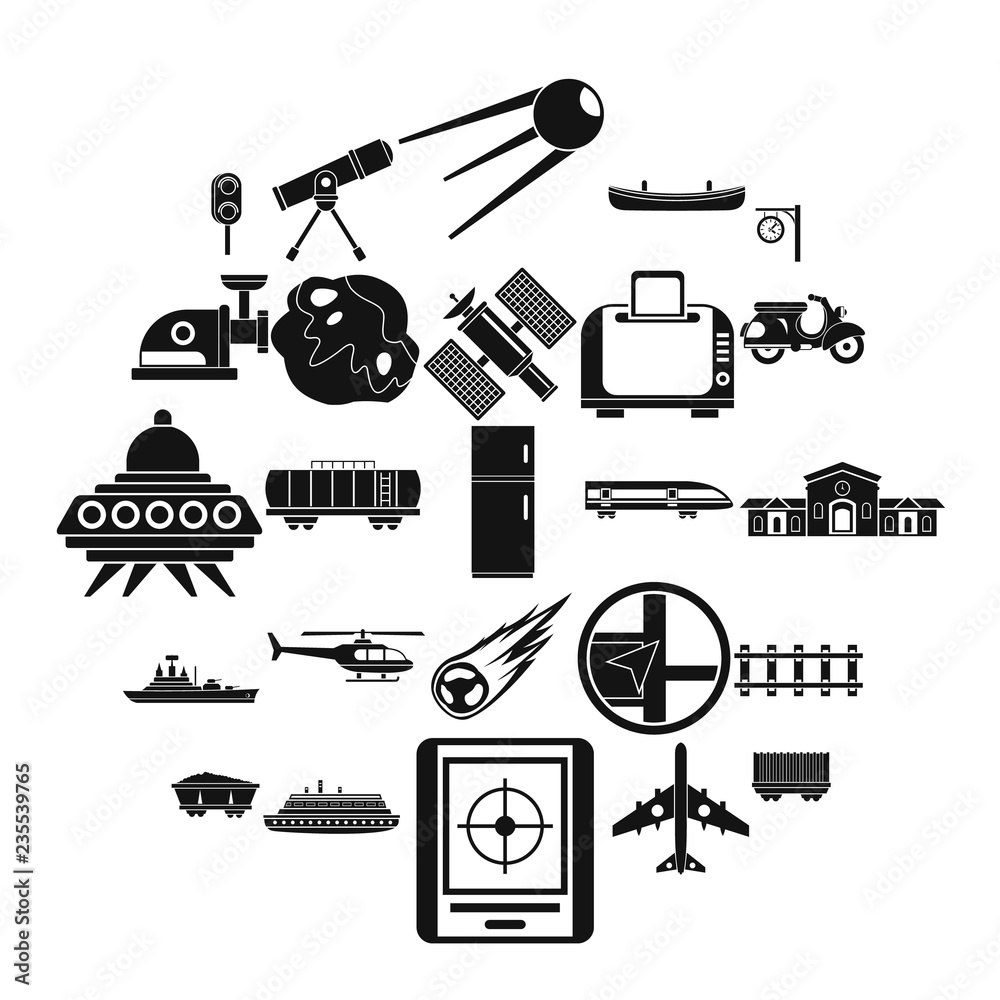 Advanced technology icons set. Simple set of 25 advanced technology ...