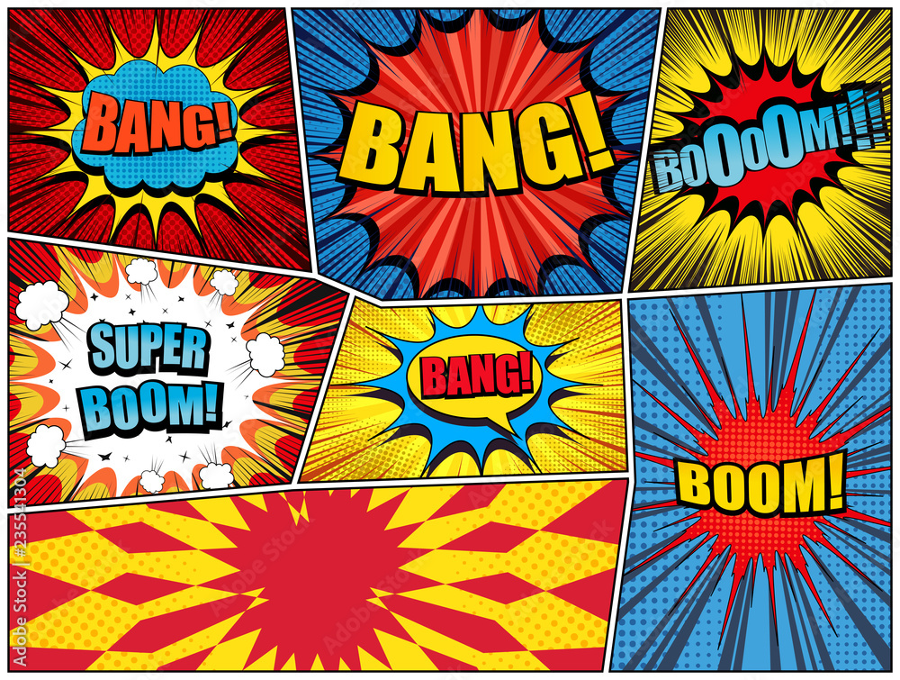 Comic book page burst background Stock Vector | Adobe Stock