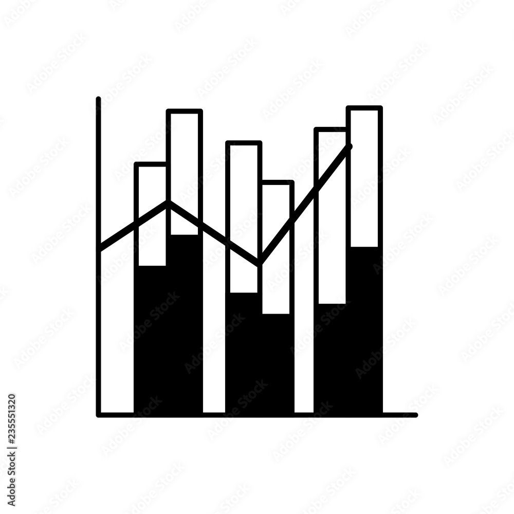 Clustered column line chart icon with categories and segments Stock ...