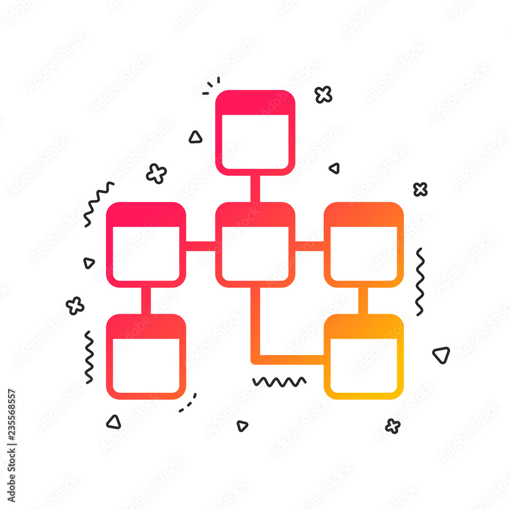 Database sign icon. Relational database schema symbol. Colorful ...