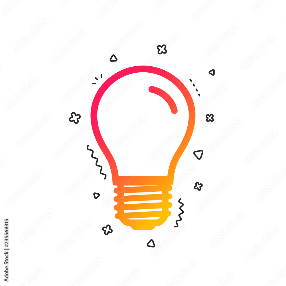 Light bulb icon. Lamp E27 screw socket symbol. Led light sign. Colorful ...