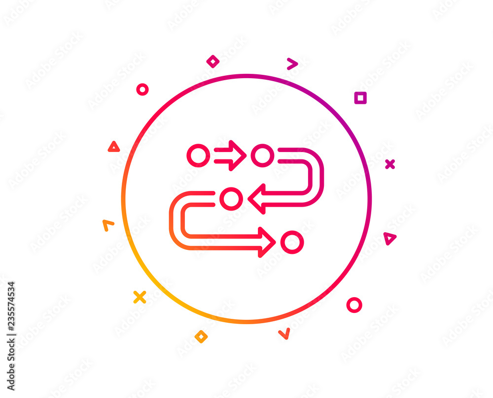 Methodology line icon. Development process sign. Strategy symbol ...