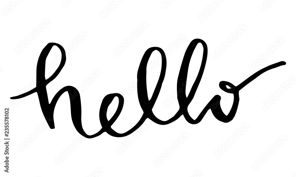 The Word Hello In Black