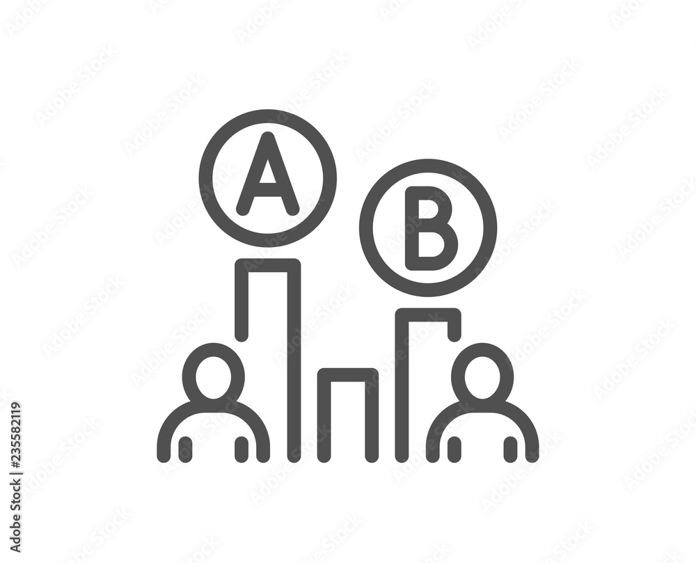 Ab testing line icon. Ui test chart sign. Quality design flat app ...