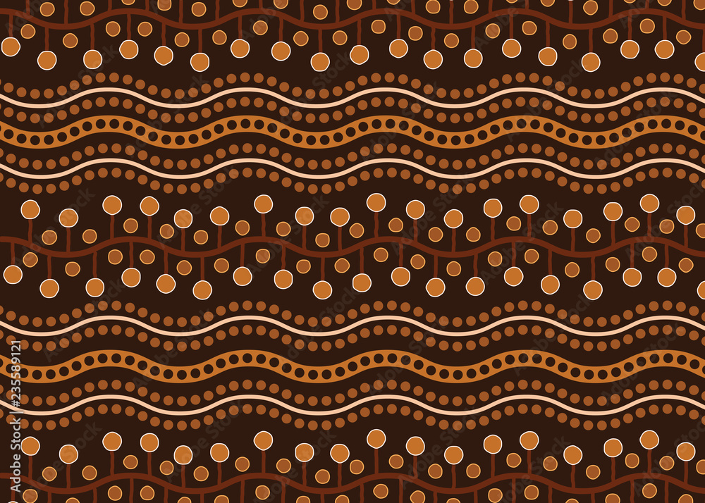 Aboriginal dot art vector seamless background. Stock Vector | Adobe Stock
