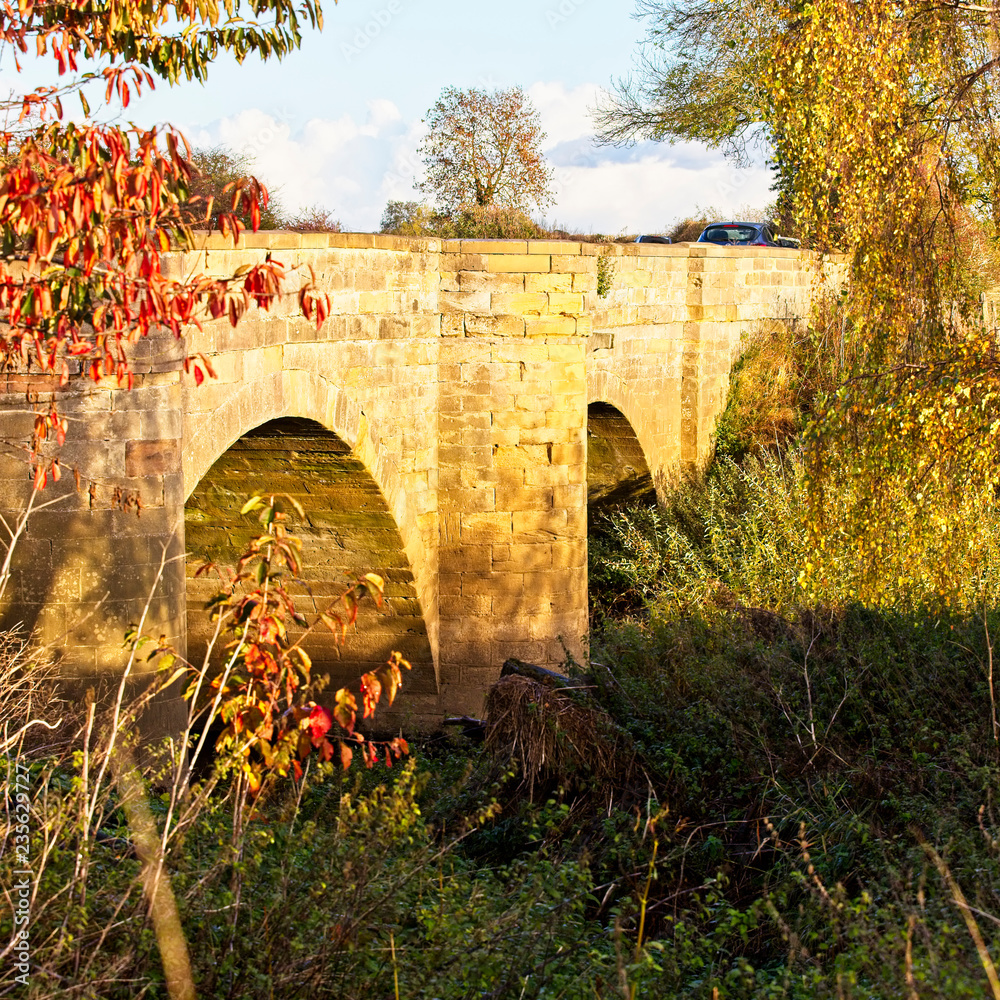 The old York Road bridge actross the River Nidd, Yorkshire, England, UK ...