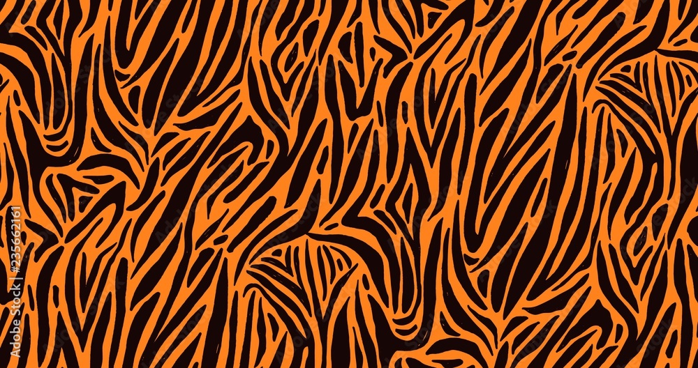 Orange Zebra Print Pattern