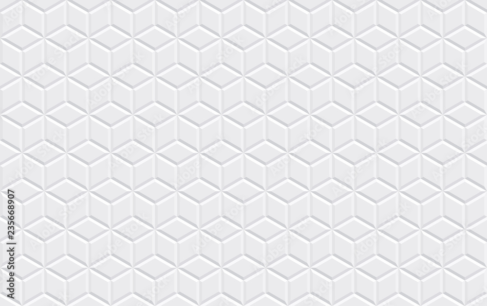 White horizontal seamless tiles texture. Isometric modern grid ...