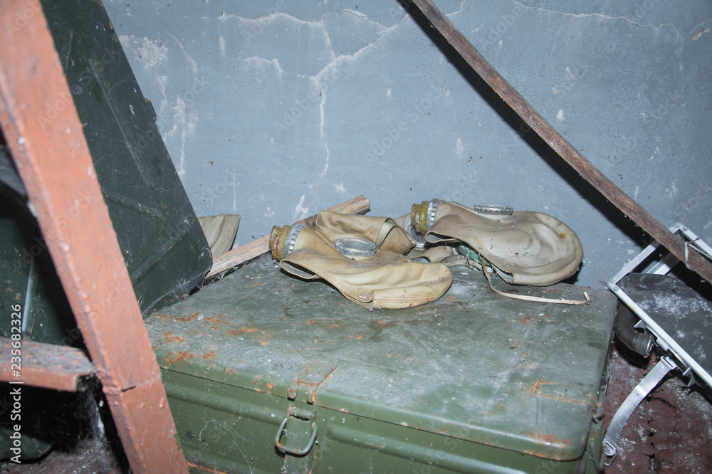 Russian bunker during the Soviet Union and the Cold War between the ...