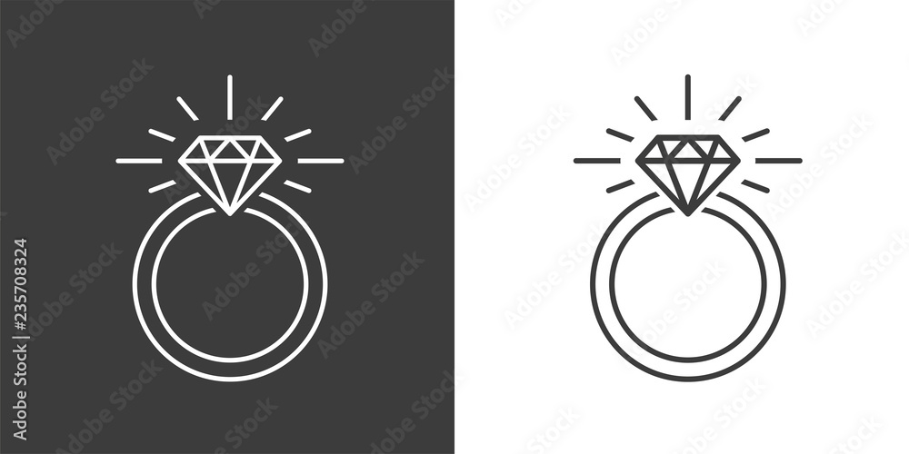 Ring Diamond Engagement Ring Stock Vector | Adobe Stock