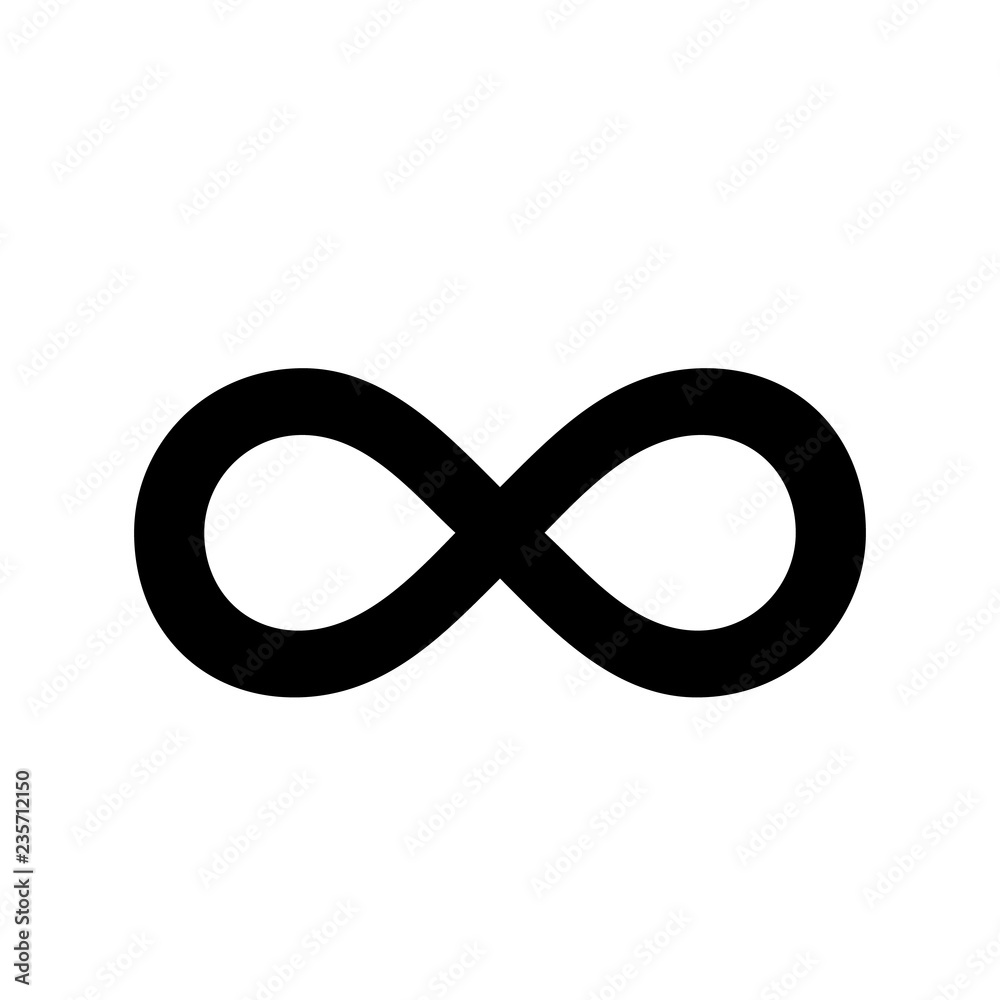 Infinity Symbol Outline Simple Illustration on White Background. EPS 10 ...