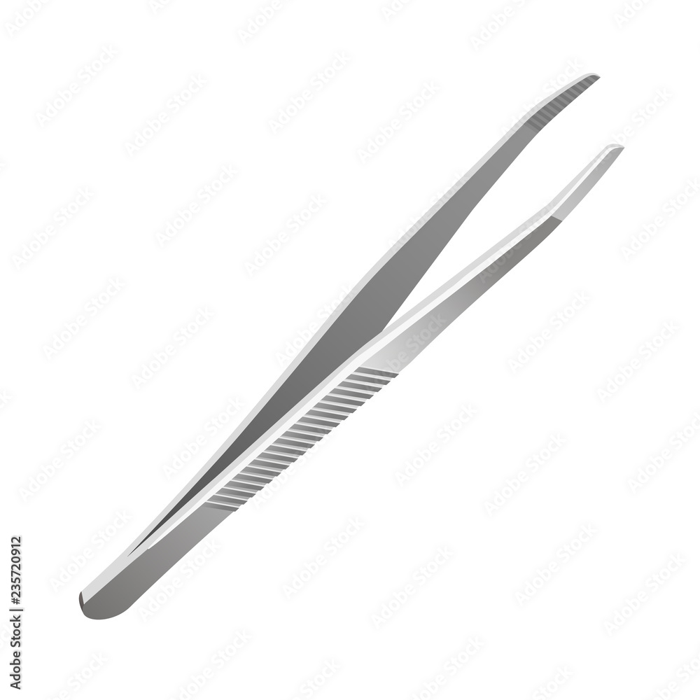 Vector isolated illustration of realistic metal tweezers. Stock Vector ...