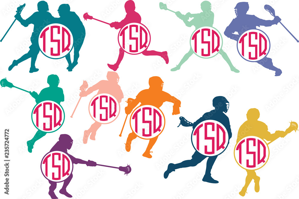 Vetor do Stock: Lacrosse Logo Monogram, Circle Frames, Cuttable Design ...