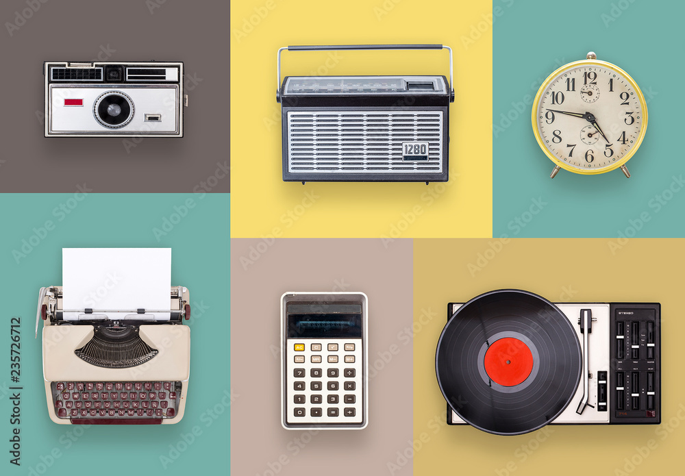 Retro Electronics Art Kit Stock Template | Adobe Stock