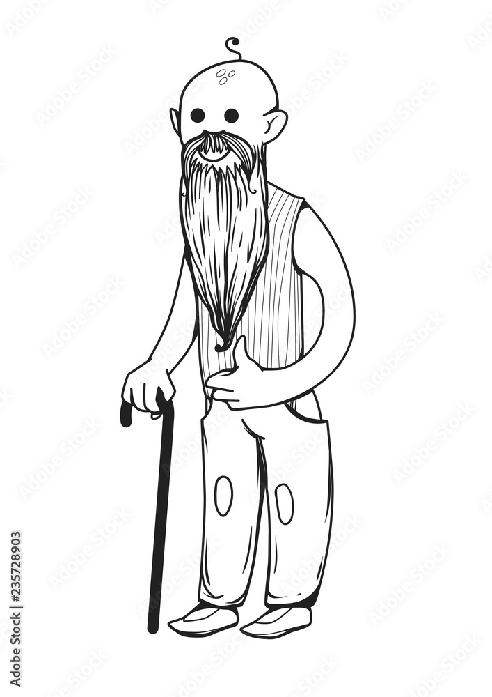 Old Man Beard Cartoon
