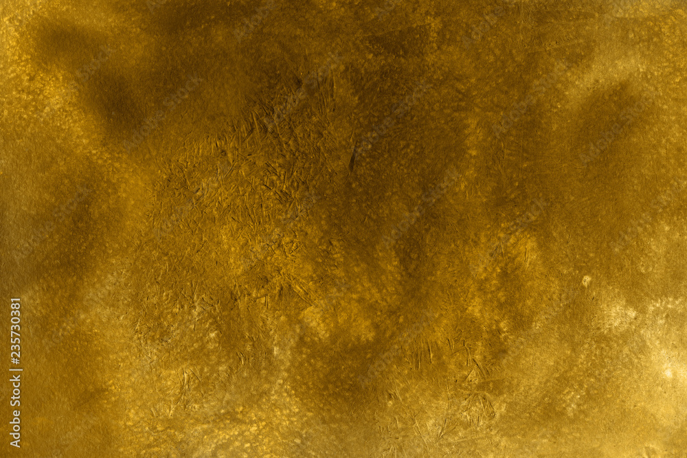 Gold watercolor texture with abstract washes and brush strokes on the ...