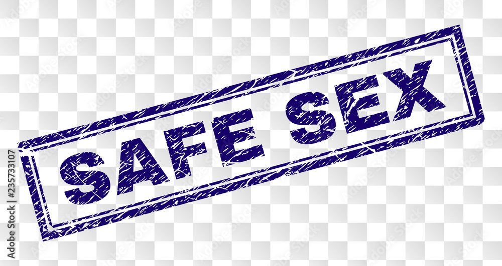 Vecteur Stock Safe Sex Stamp Seal Print With Rubber Print Style And