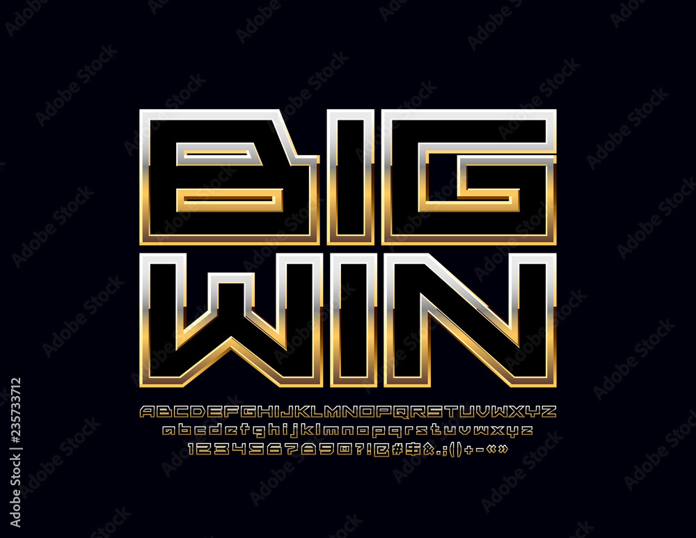 Vector Casino Logo Big Win. Elegant Alphabet Letters, Numbers and ...