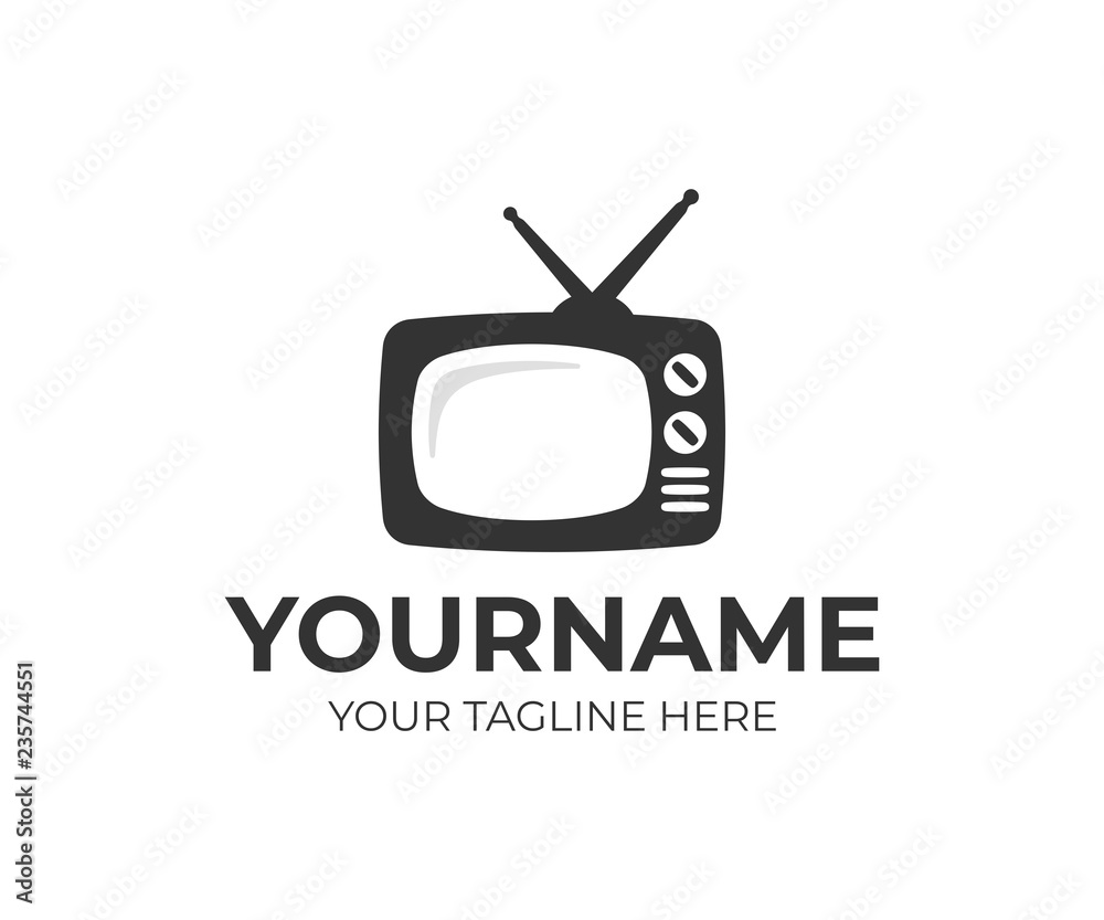 Television logo design. Streaming TV vector design. TV broadcast ...