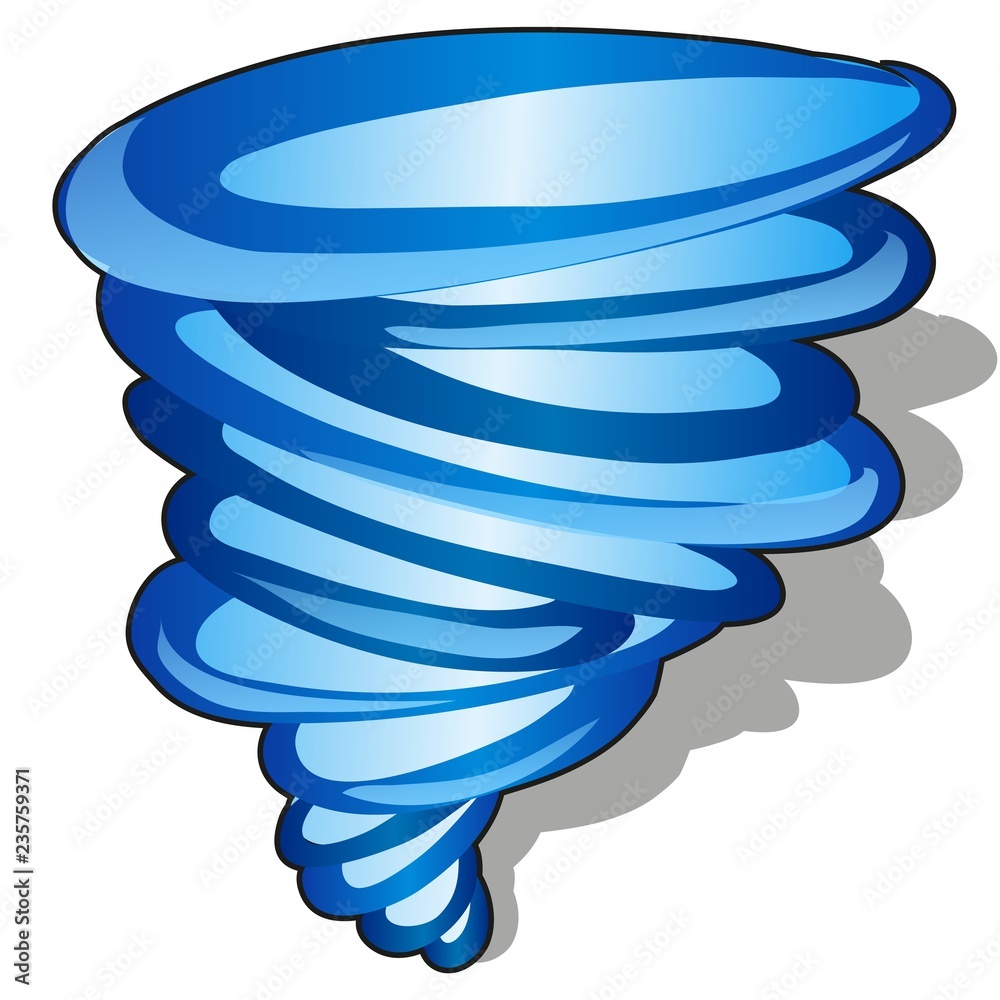 Vortex of cold air isolated on white background. Vector cartoon close ...