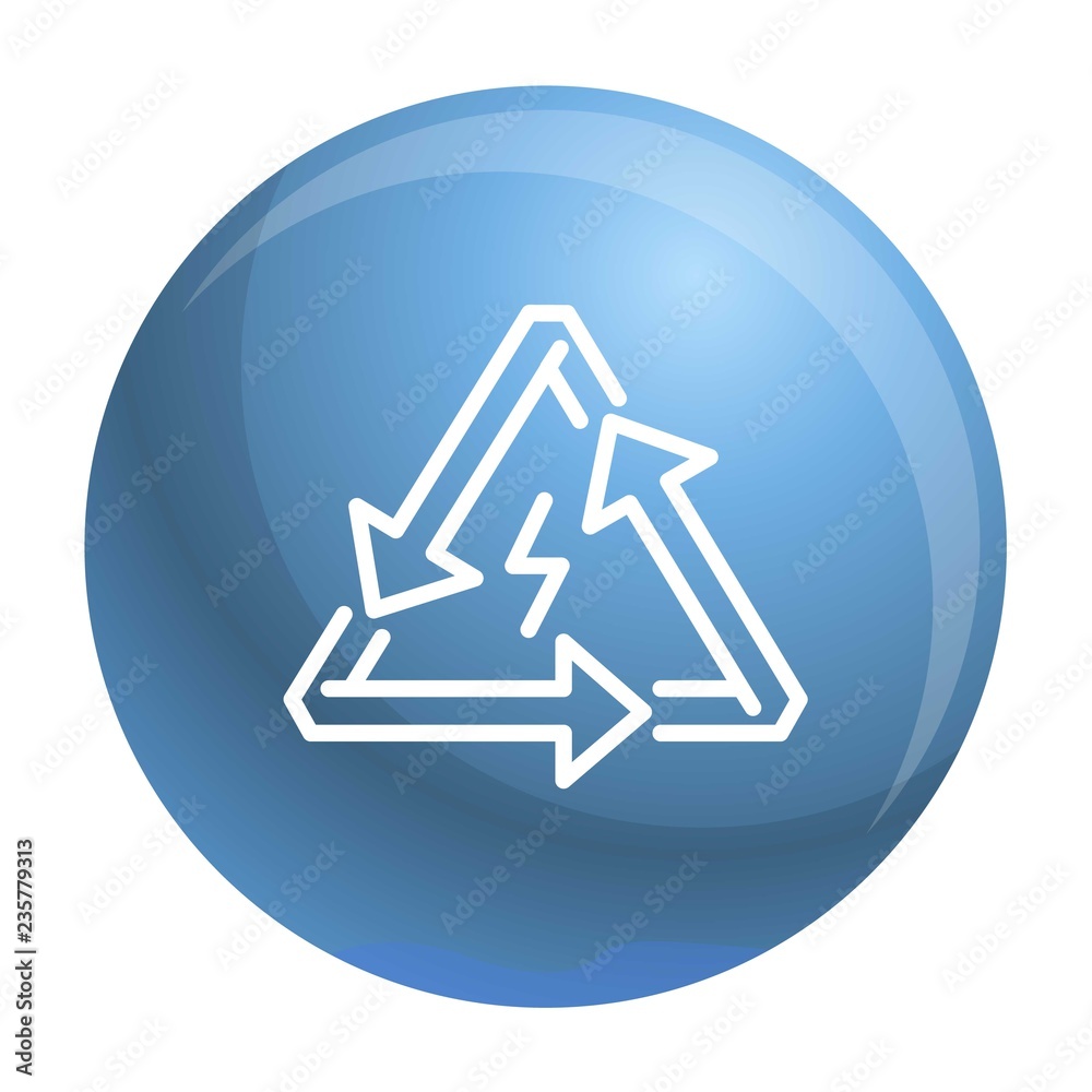 Triangular energy arrow icon. Outline triangular energy arrow vector ...